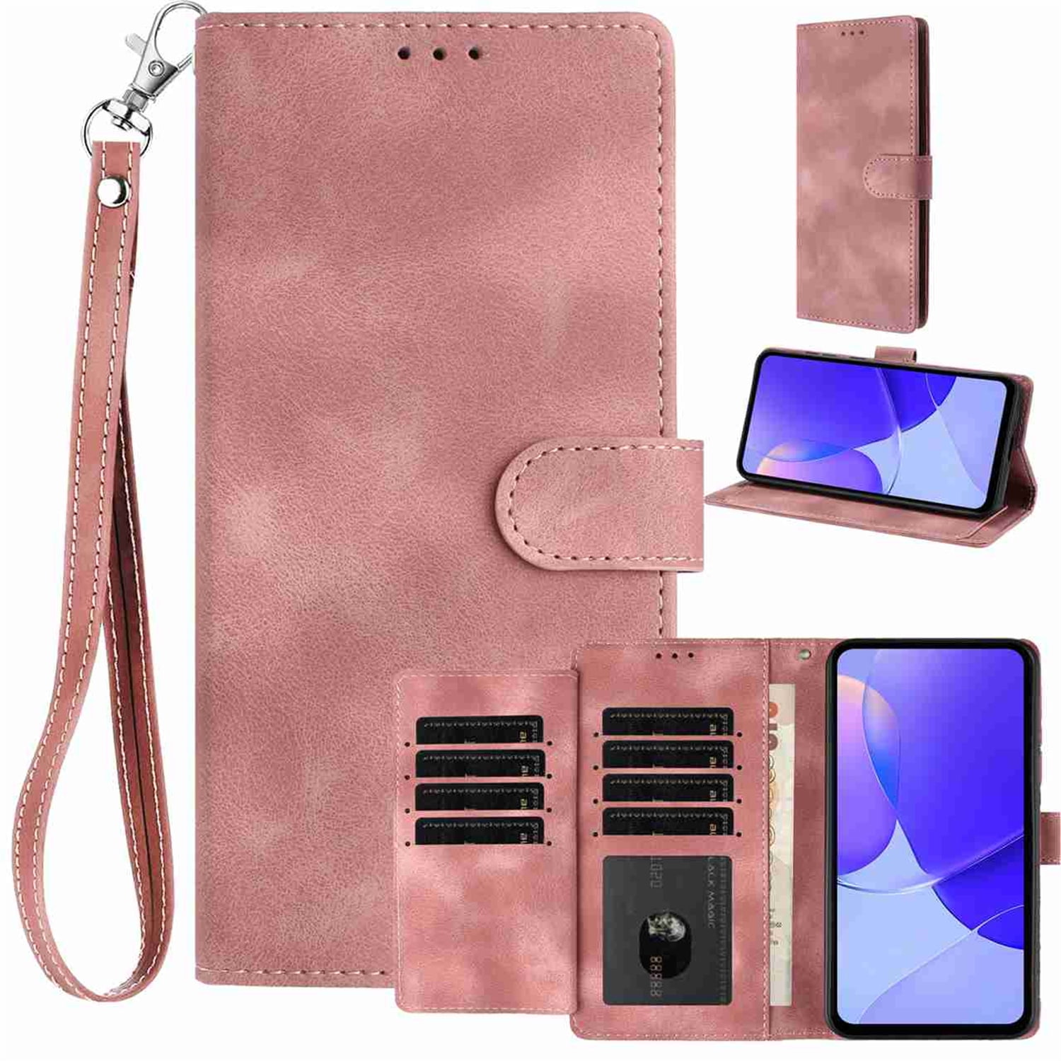Allytechgroup Wallet Case for iPhone 17, Built-in Card Holder & Wrist ...