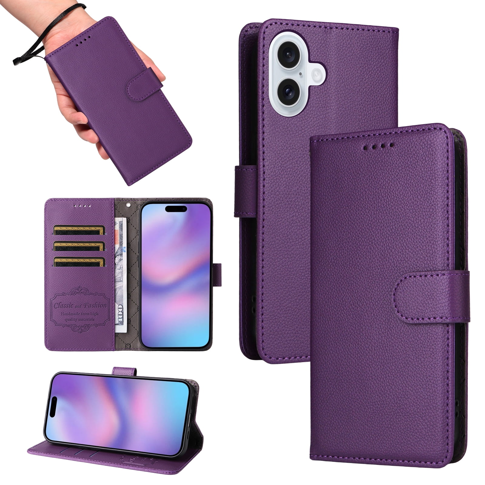 Allytechgroup Wallet Case for iPhone 17 with Lanyard, PU Leather ...