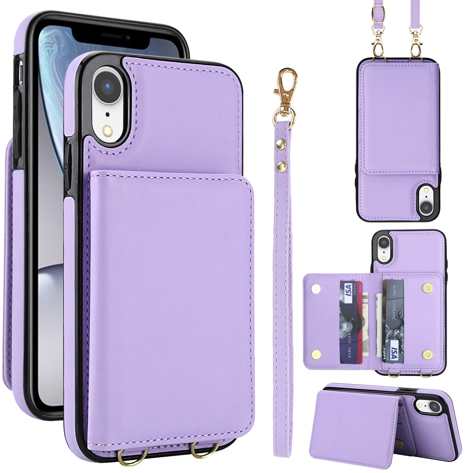 Allytechgroup Wallet Case for iPhone XR, Built-in Card Holder ...