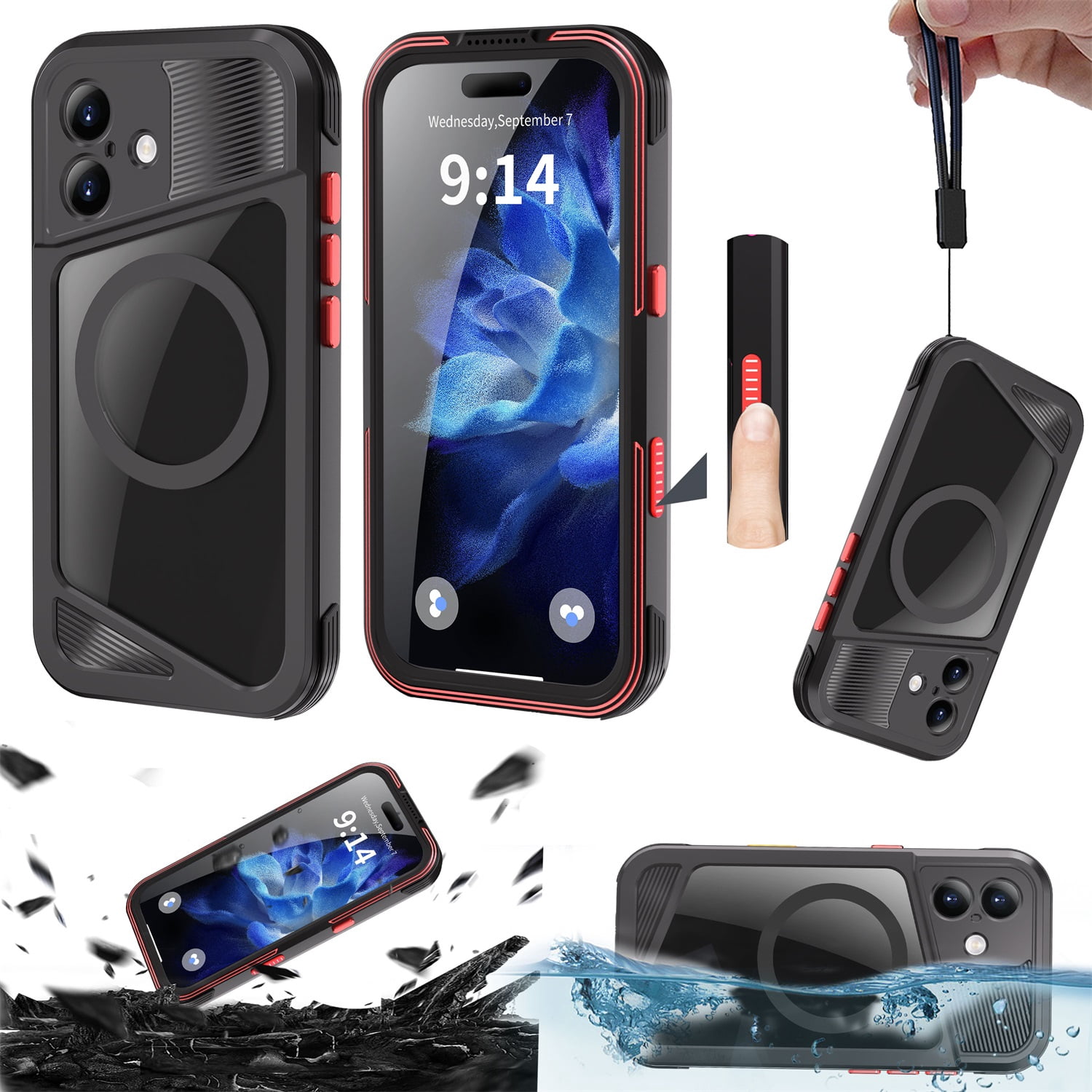 Allytechgroup Waterproof Case for iPhone 17 with Screen Protector ...