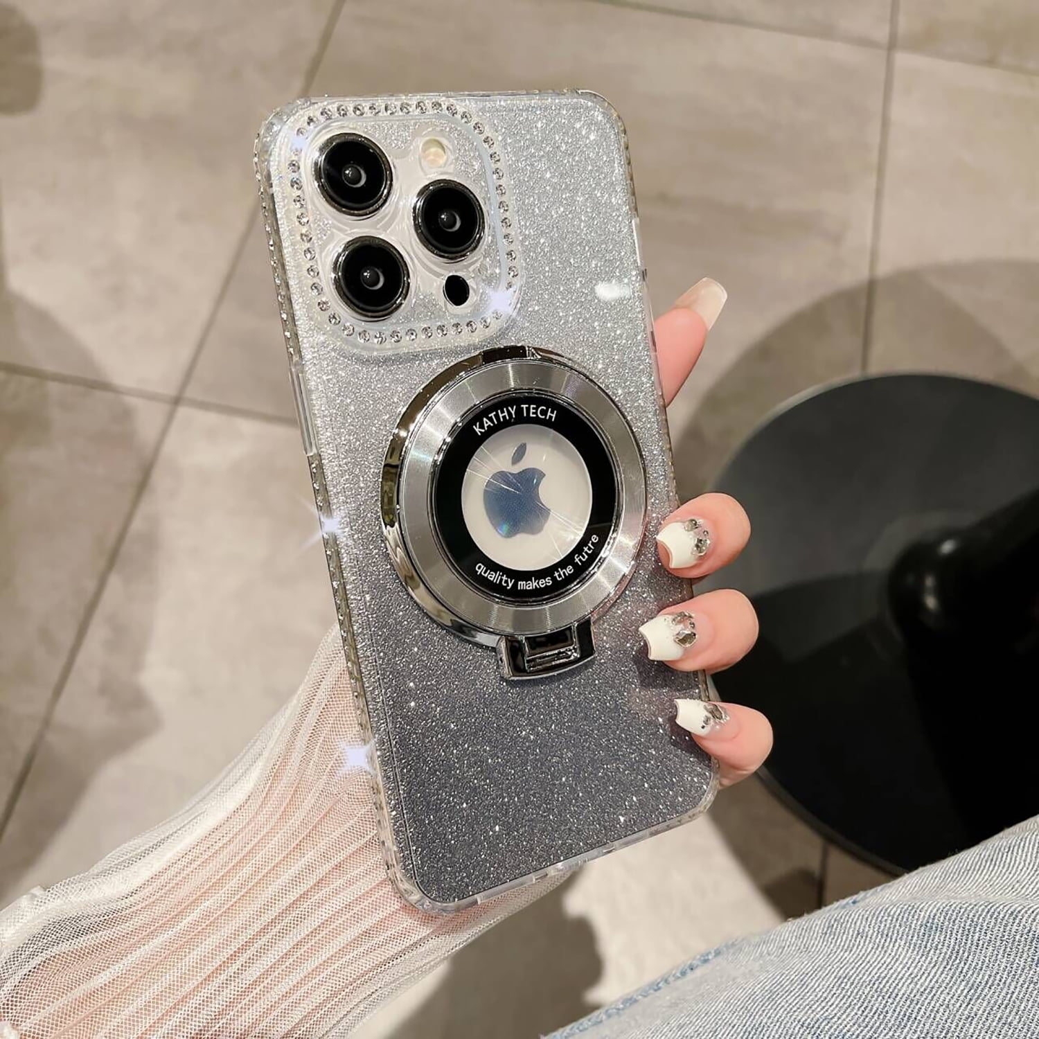 Allytechgroup iPhone 12 Case for Women Girls, Glitter Bling Rhinestone ...