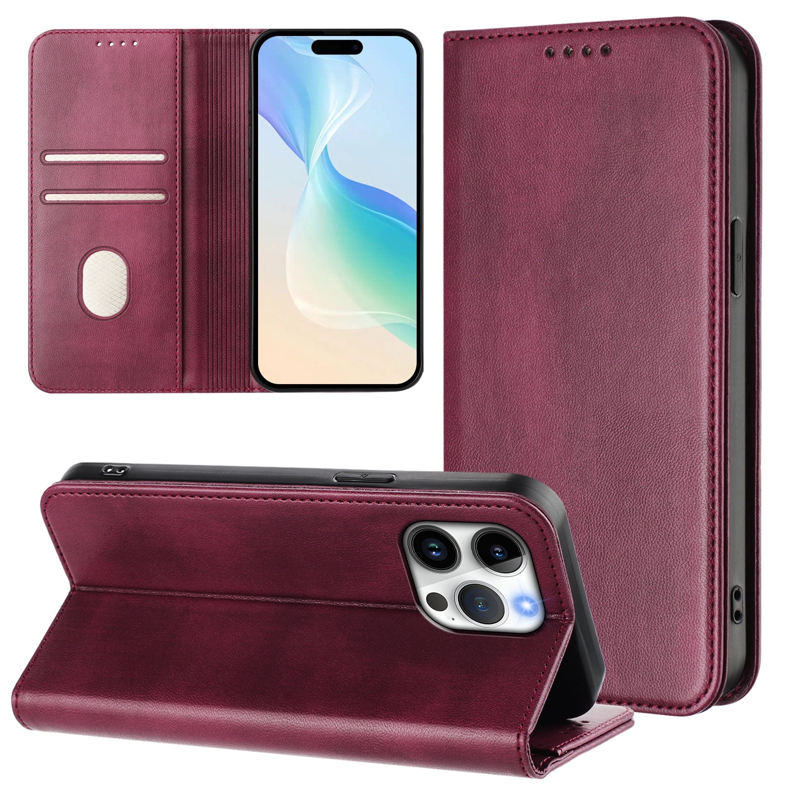 Allytechgroup for iPhone 13 Pro Case Folio Stand RFID Blocking ...