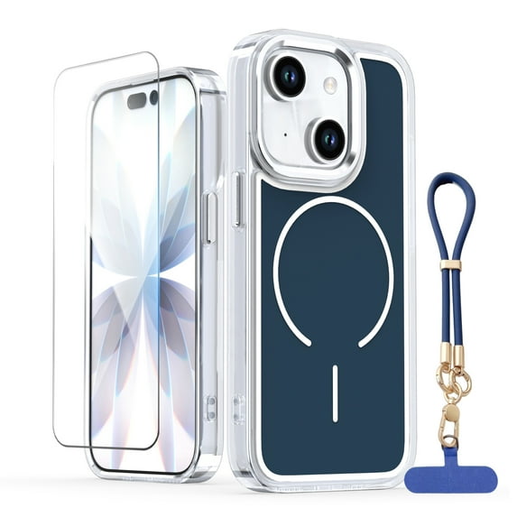 Allytechgroup iPhone 14 Case with Tempered Glass & Phone Lanyard ...
