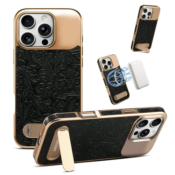 Allytechgroup for iPhone 14 Pro Case, Retro Floral Pattern PU Leather ...