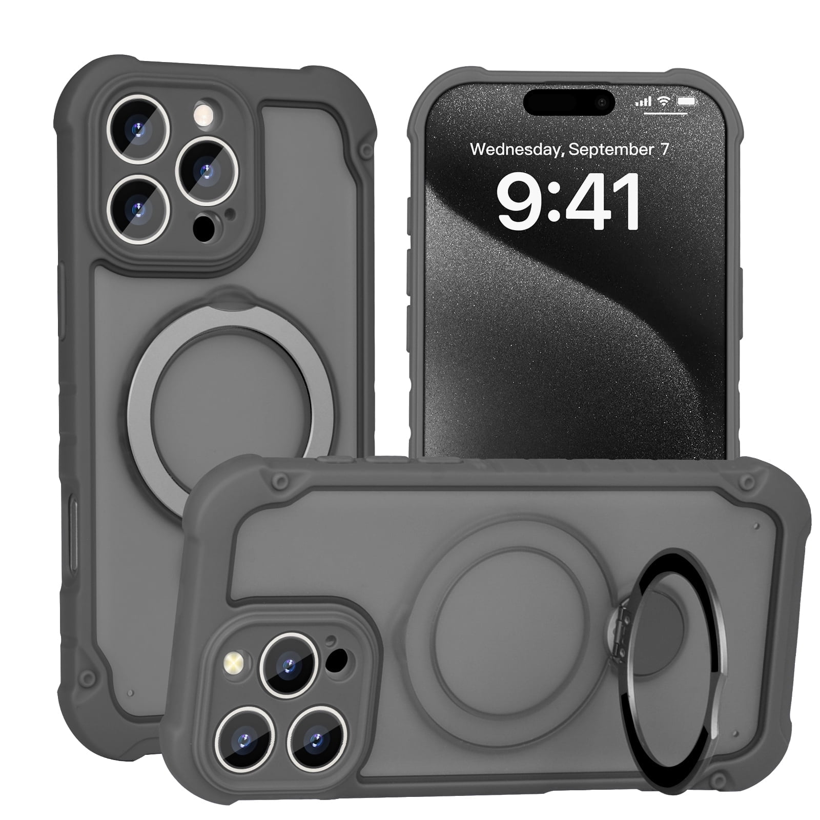 Allytechgroup iPhone 14 Pro Max Case with Magnetic Ring Kickstand ...