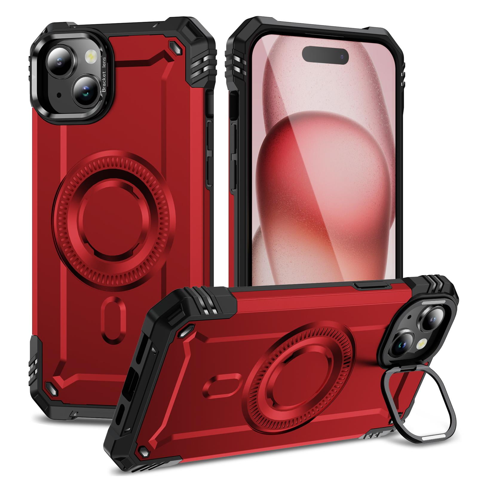 Allytechgroup for iPhone 15 Case with Camera Kickstand, [Include 1x ...