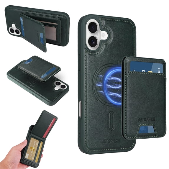 Allytechgroup for iPhone 16 Back Cover Case with Magnetic Credit Card ...