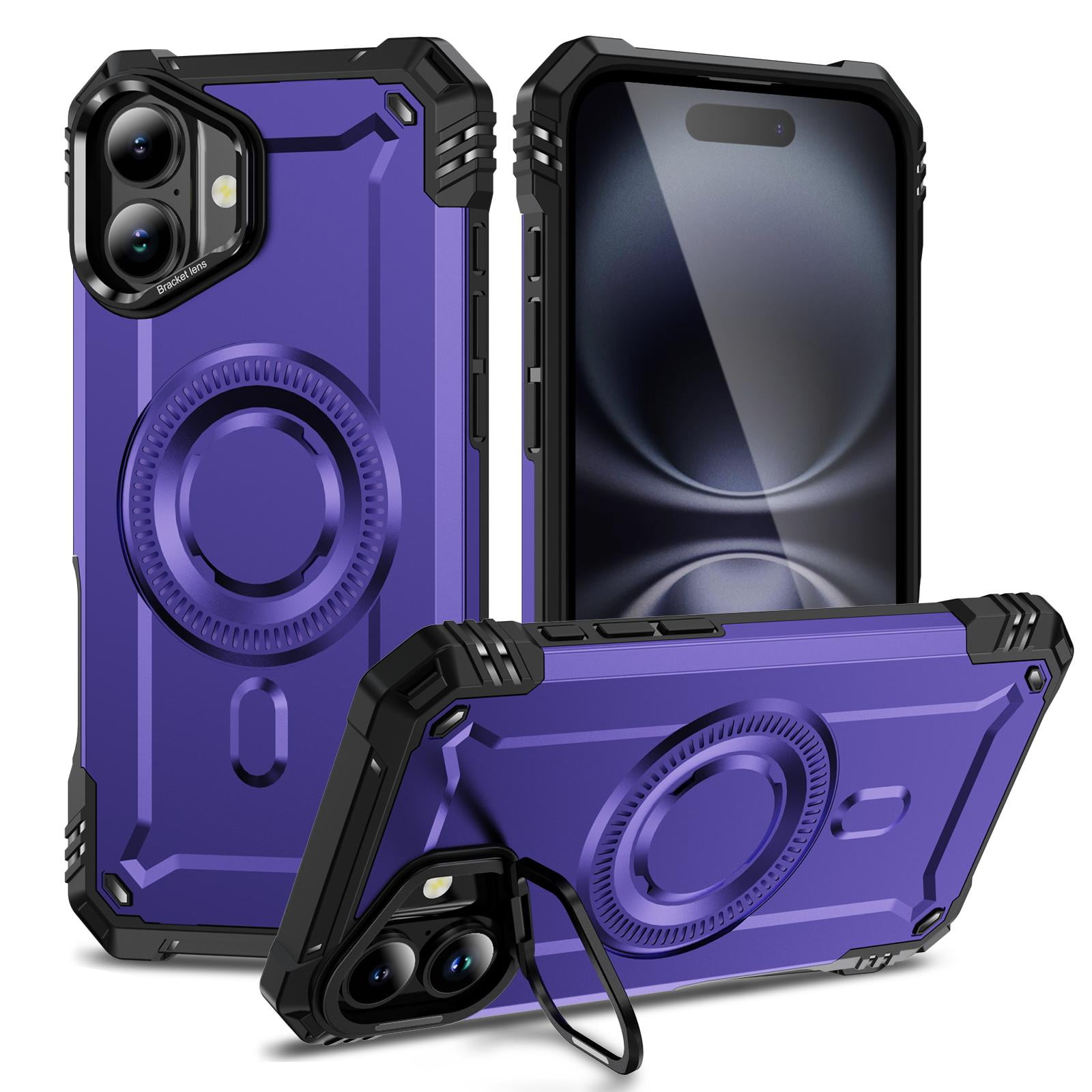 Allytechgroup for iPhone 16 Plus Case with Camera Kickstand, [Include 1x Screen Protector ...