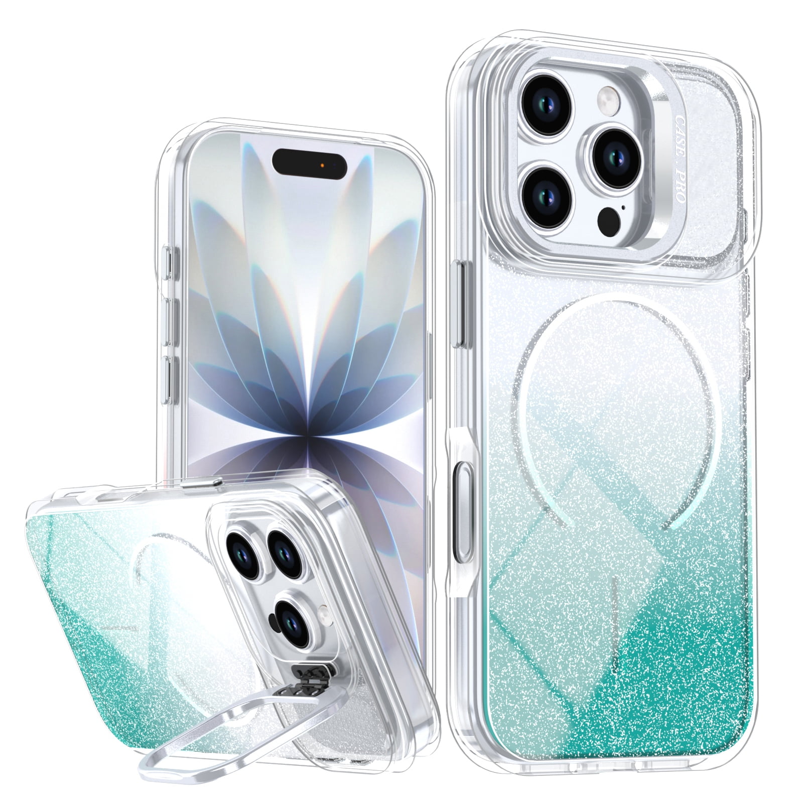 Allytechgroup for iPhone 16 Pro Case with Stand Bracket, Gradient Color ...