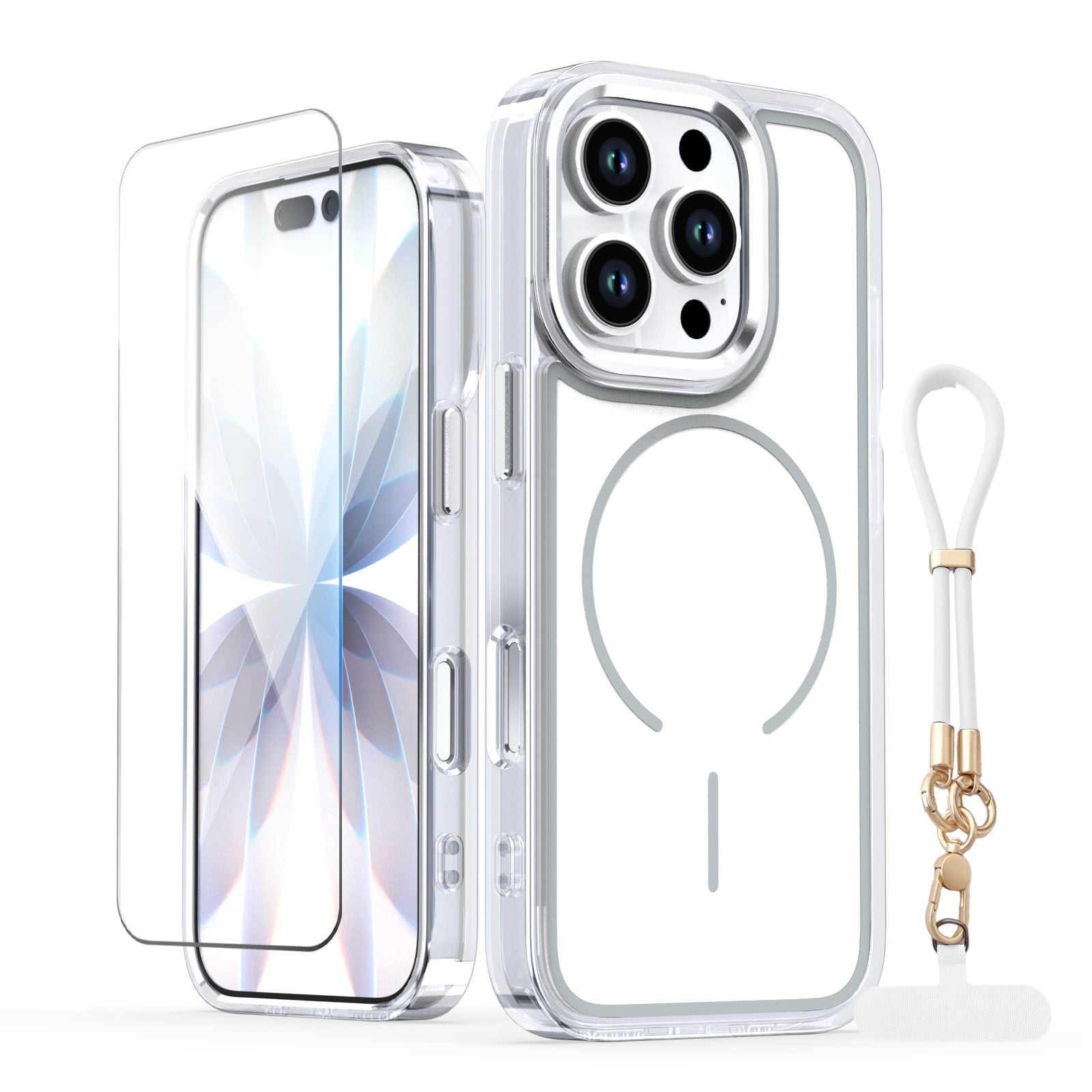 Allytechgroup iPhone 16 Pro Case with Tempered Glass & Phone Lanyard ...