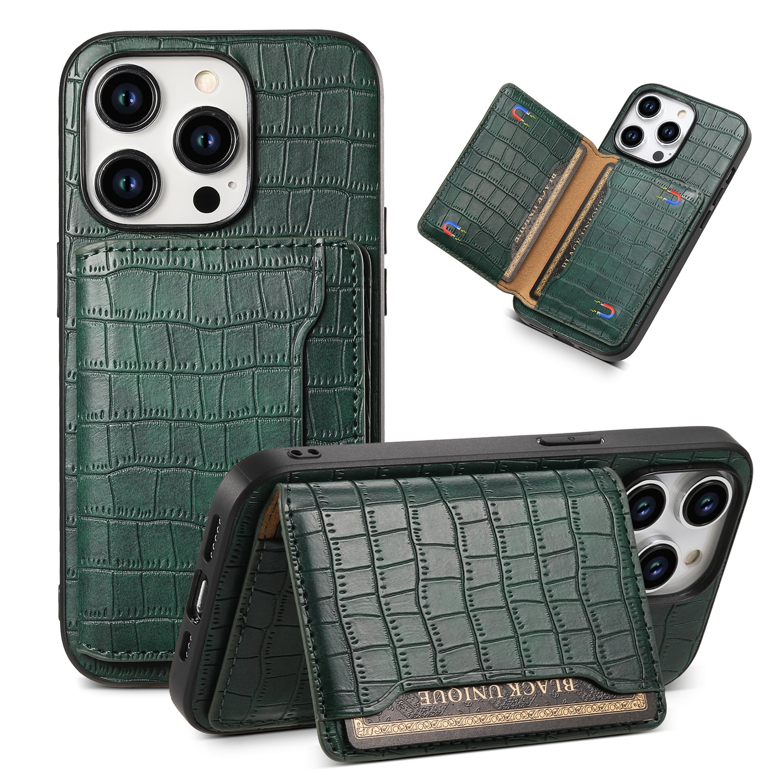 Allytechgroup iPhone 16 Pro Case Wallet, Premium PU Leather Crocodile ...