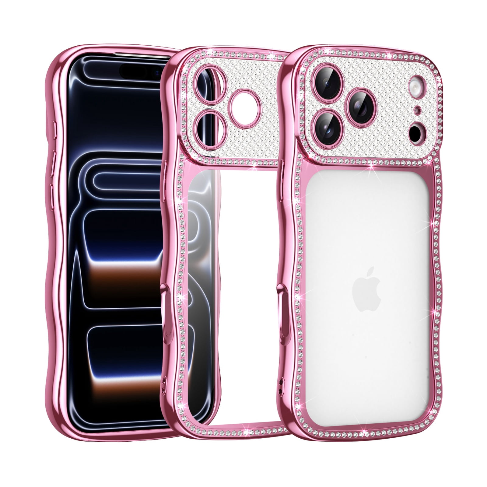 Allytechgroup for iPhone 16 Pro Max Back Cover Case with Diamond Design ...