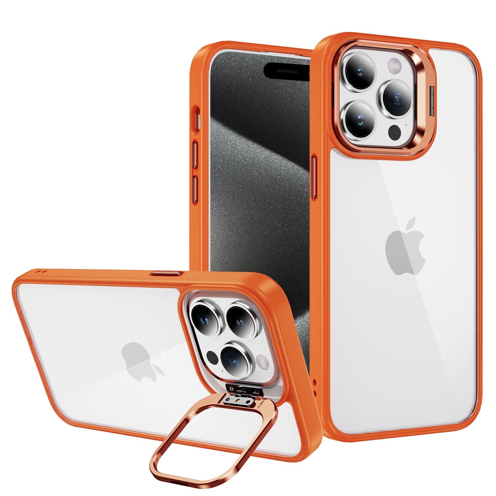 Allytechgroup iPhone 16 Pro Max Case, Camera Kickstand Clear Hybrid TPU PC Rugged Drop ...