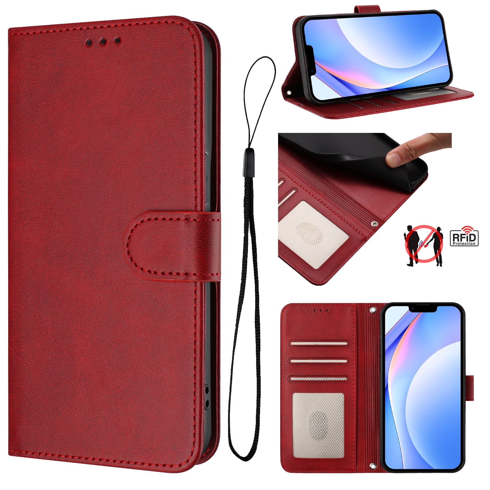 Allytechgroup For iPhone 16 Pro Max Flip Case with RFID Blocking, PU ...