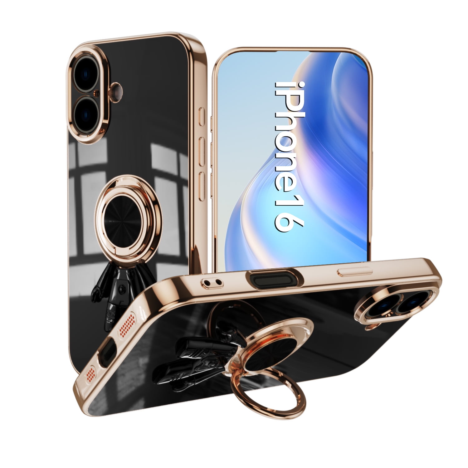 Allytechgroup iPhone 16e /17e Case Kickstand, Spaceman Bracket Design ...