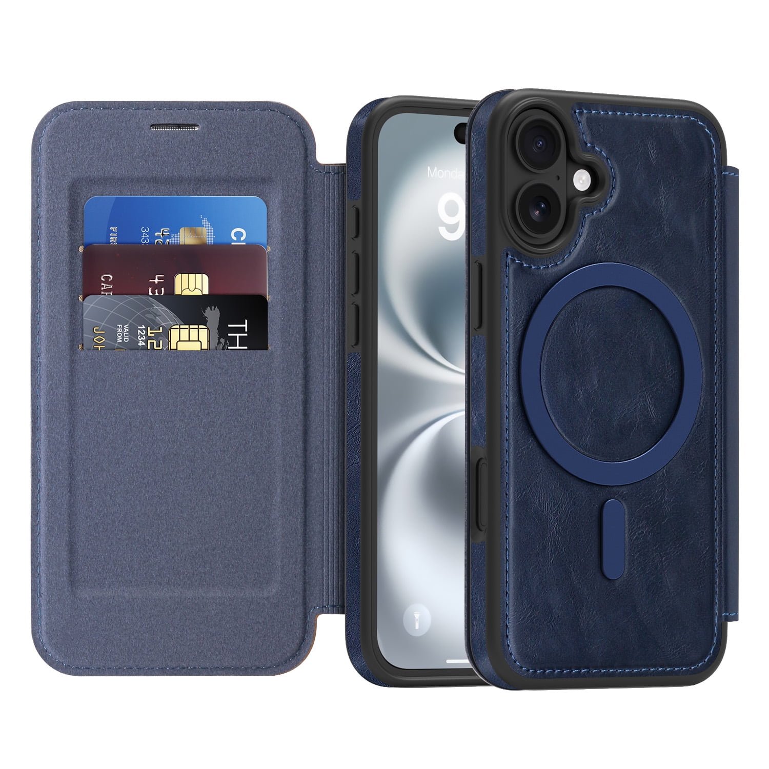 For iPhone 17e 16e Wallet Case Compatible with MagSafe, PU Leather ...