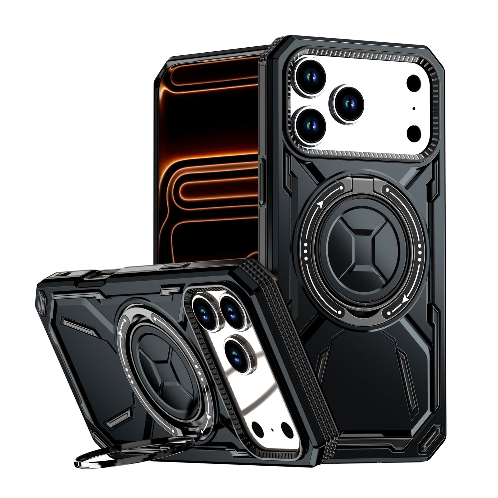 Allytechgroup for iPhone 17 Back Cover Case with 360° Rotatable Ring ...