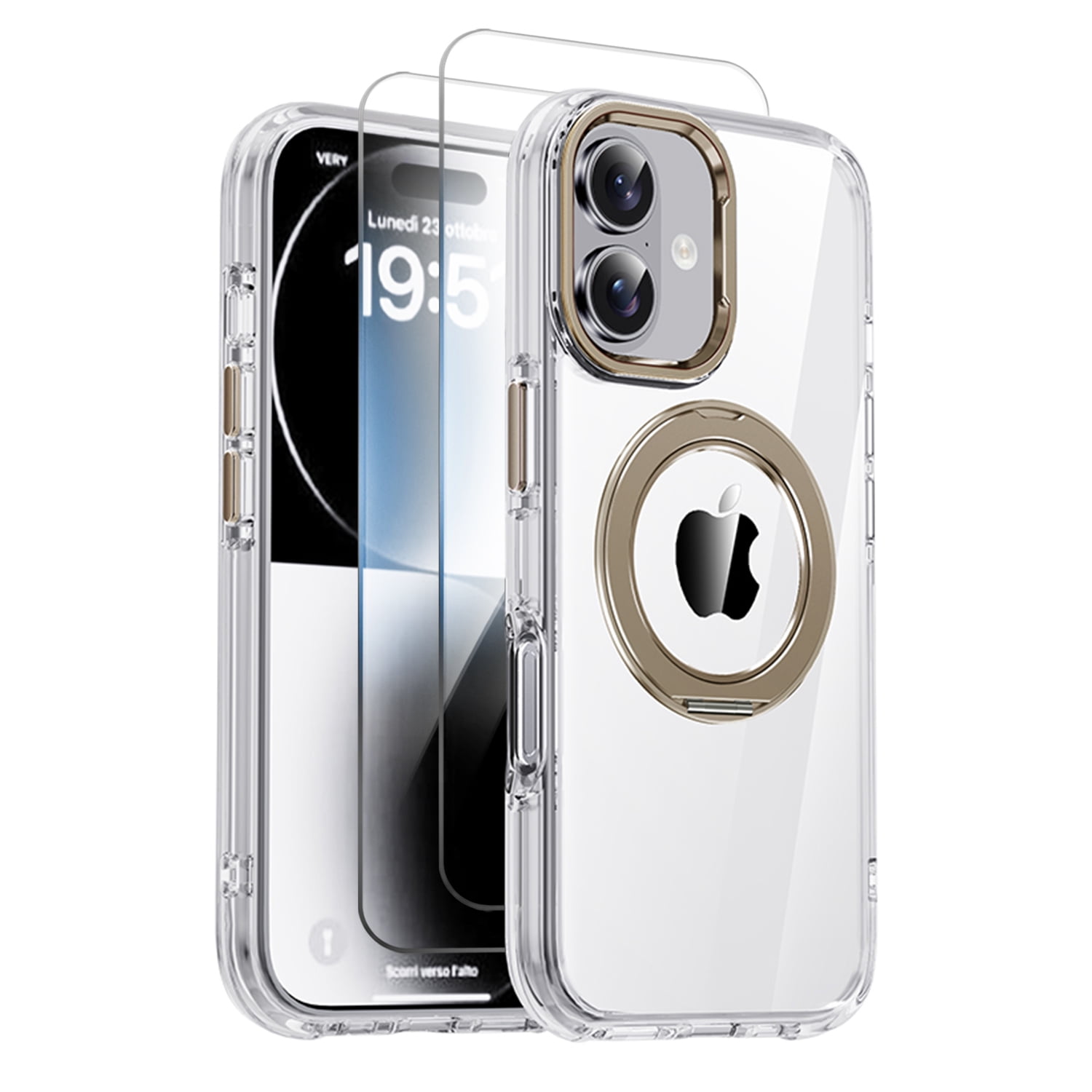 Allytechgroup for iPhone 17 Clear Case with 2 PCS Tempered Glass Screen ...