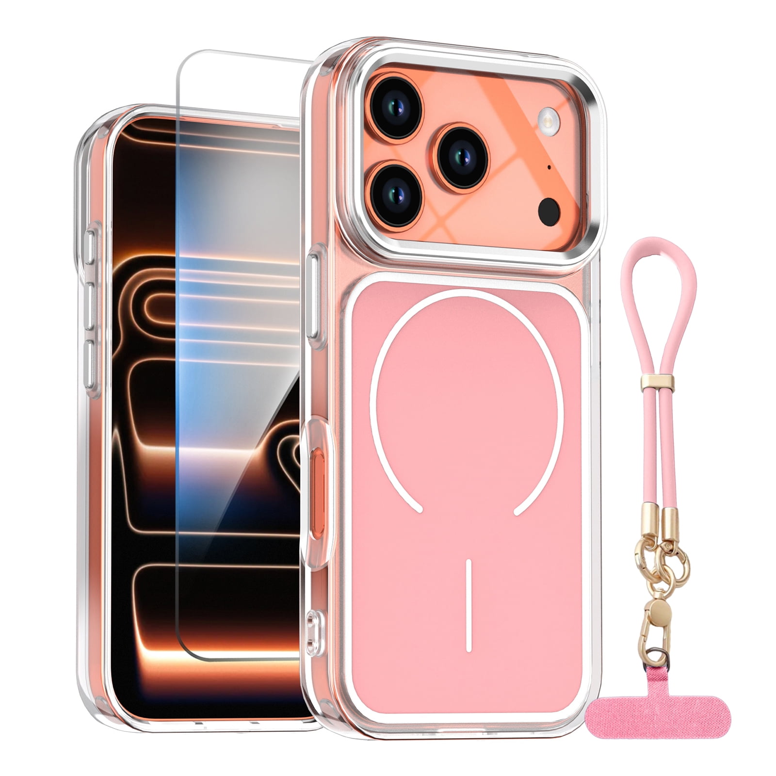 Allytechgroup iPhone 17 Pro Case with Tempered Glass & Phone Lanyard ...