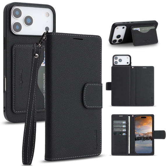Allytechgroup for iPhone 17 Pro Wallet Folio Case with RFID Card Holder ...