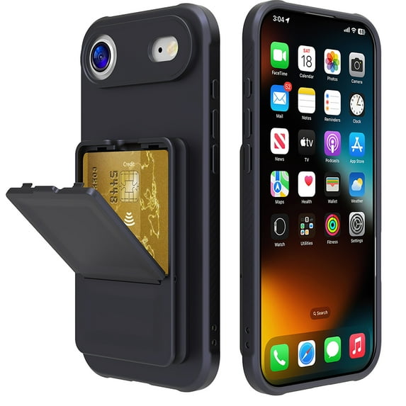 Allytechgroup iPhone Air Case with Card Slots & Makeup Mirror, Rugged ...