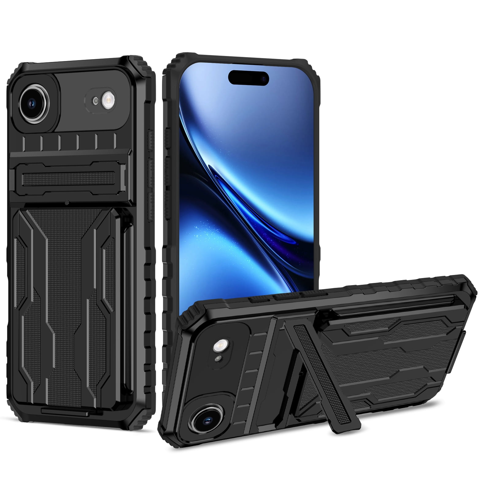 Allytechgroup for iPhone Air Rugged Case with Cards Holder, Heavy Duty ...