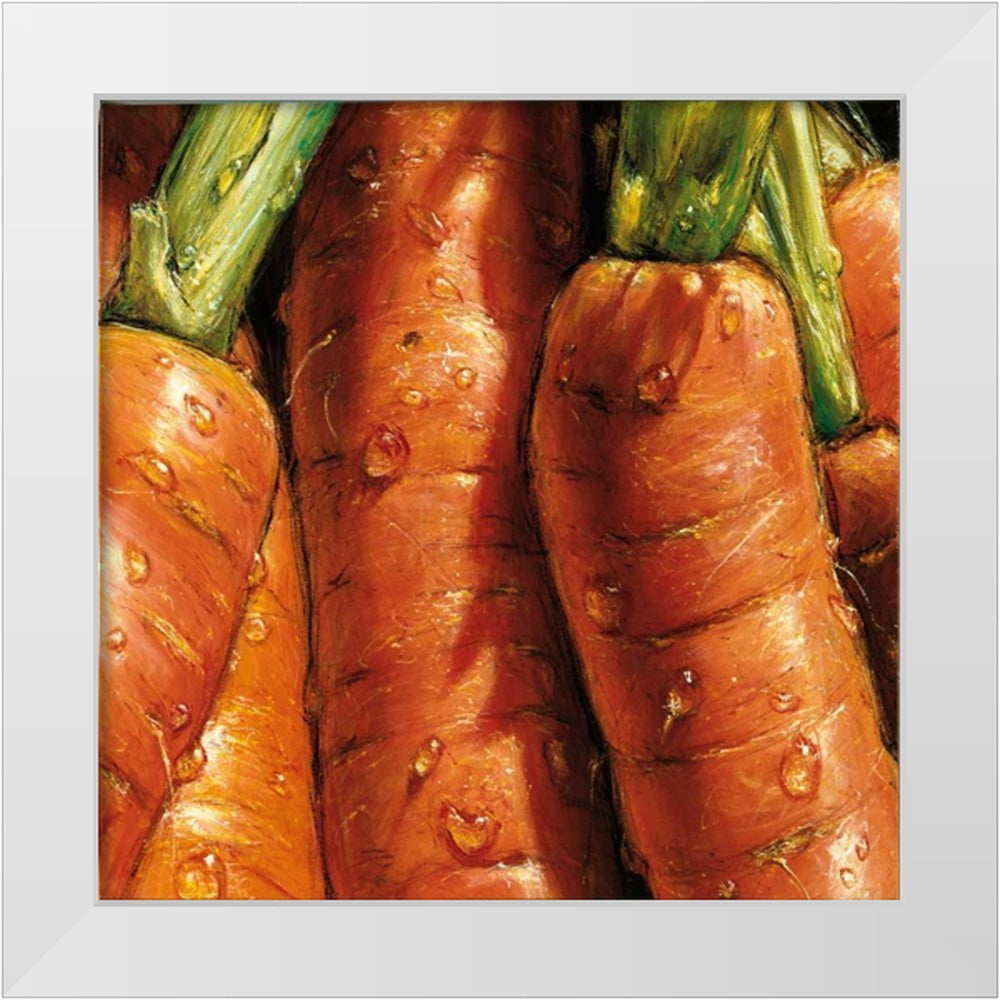 AlmaCh 12x12 White Modern Wood Framed Museum Art Print Titled - Carrots ...
