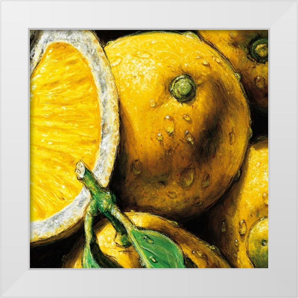 AlmaCh 12x12 White Modern Wood Framed Museum Art Print Titled - Lemons - Walmart.com