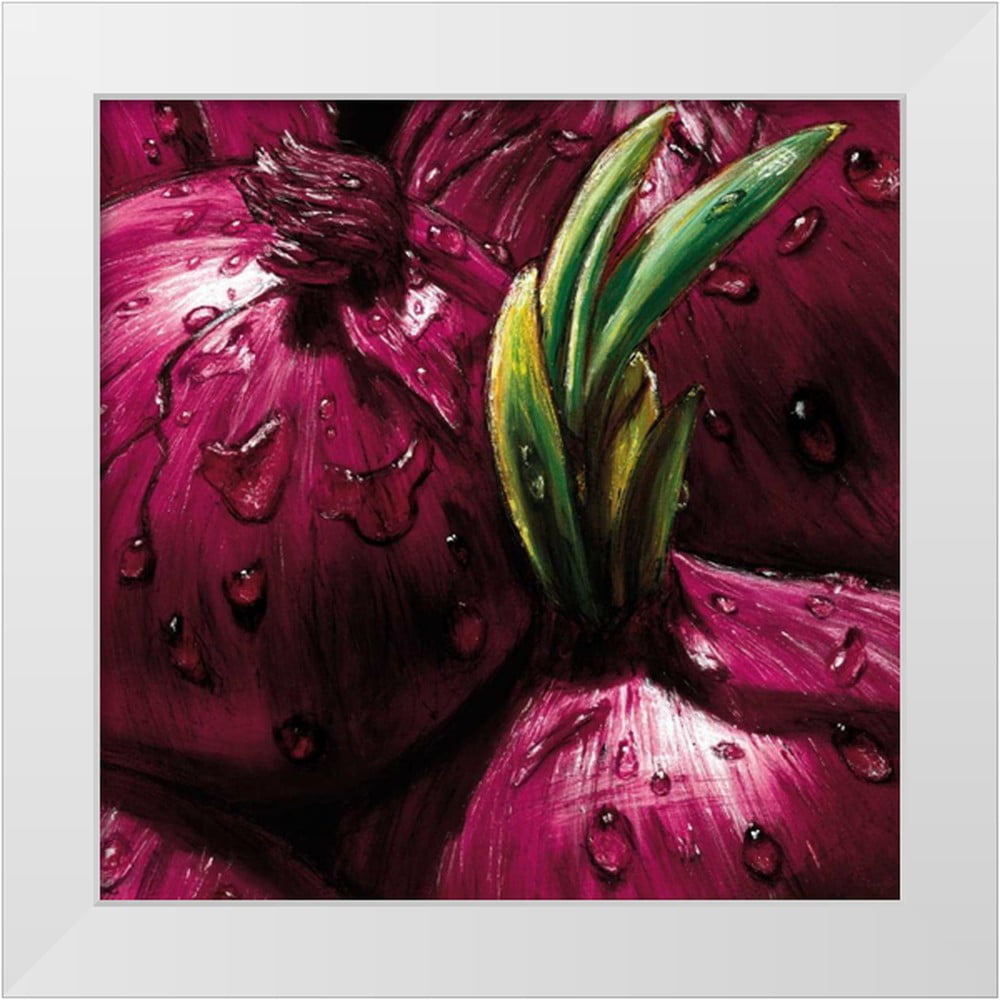 AlmaCh 20x20 White Modern Wood Framed Museum Art Print Titled - Onions ...