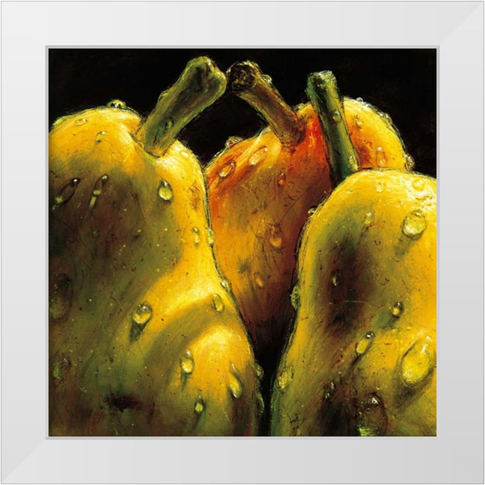 AlmaCh 20x20 White Modern Wood Framed Museum Art Print Titled - Pears ...