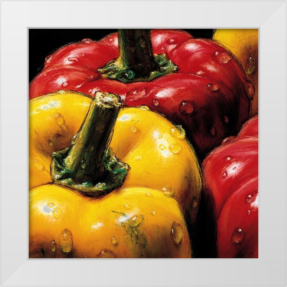 AlmaCh 20x20 White Modern Wood Framed Museum Art Print Titled - Peppers ...