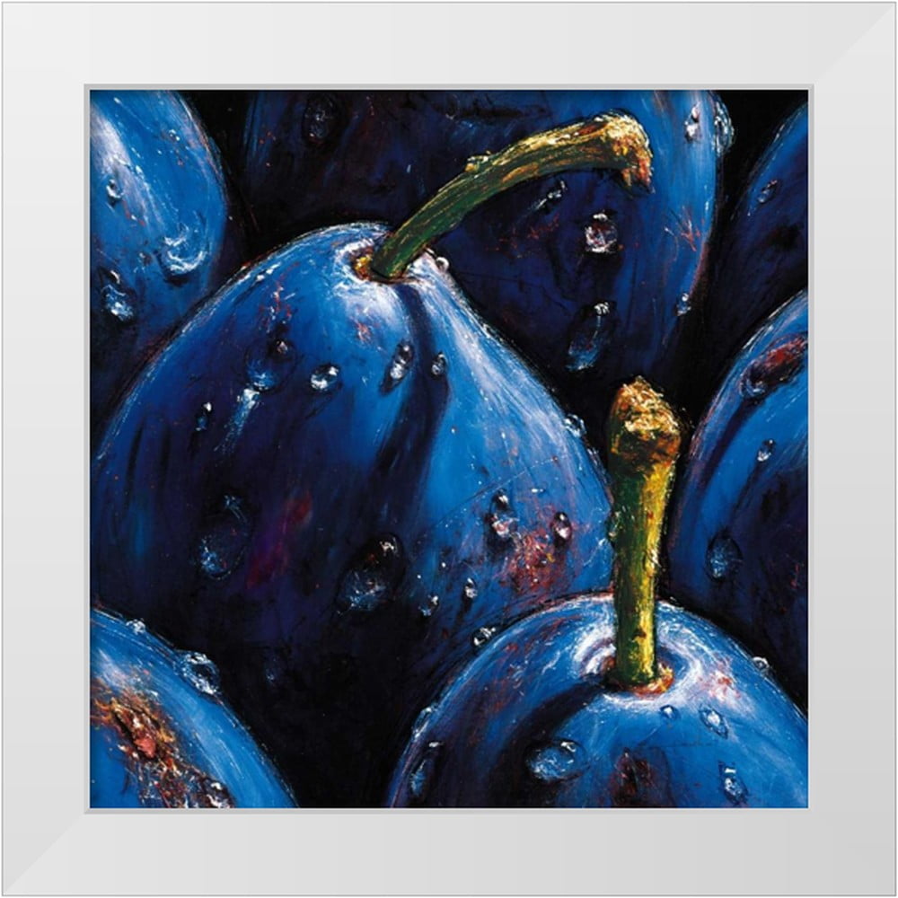 AlmaCh 20x20 White Modern Wood Framed Museum Art Print Titled - Plums ...