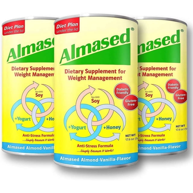 Almased High Nutrition Meal Drink Powder, Gluten-Free, Non-GMO, Vanilla ...