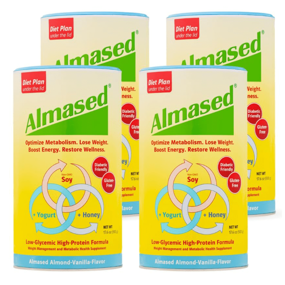 Almased Vanilla Meal Replacement Shake - 4 Pack Low-Glycemic High Plant ...