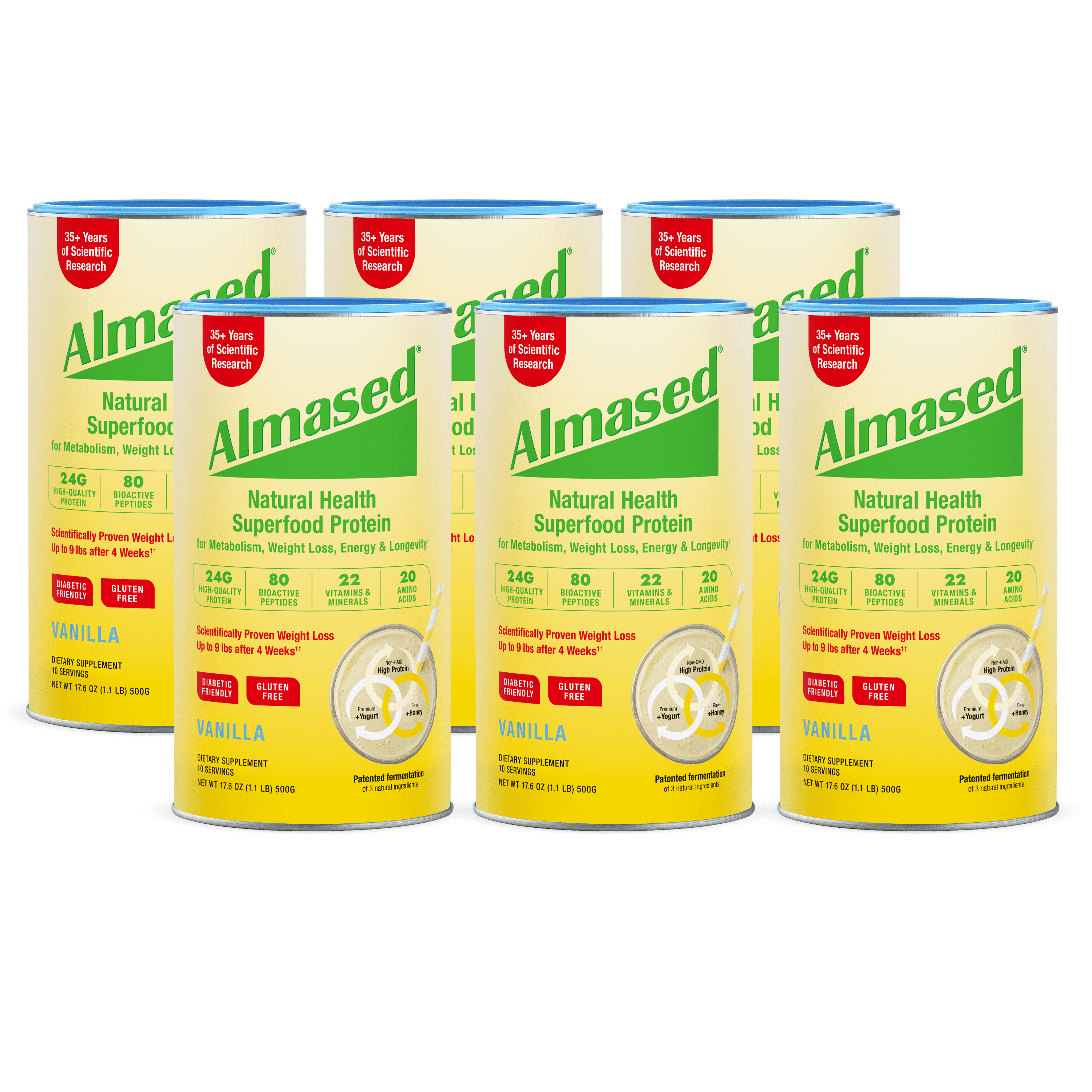 Almased Vanilla Meal Replacement Shake, High Protein Powder for Weight ...