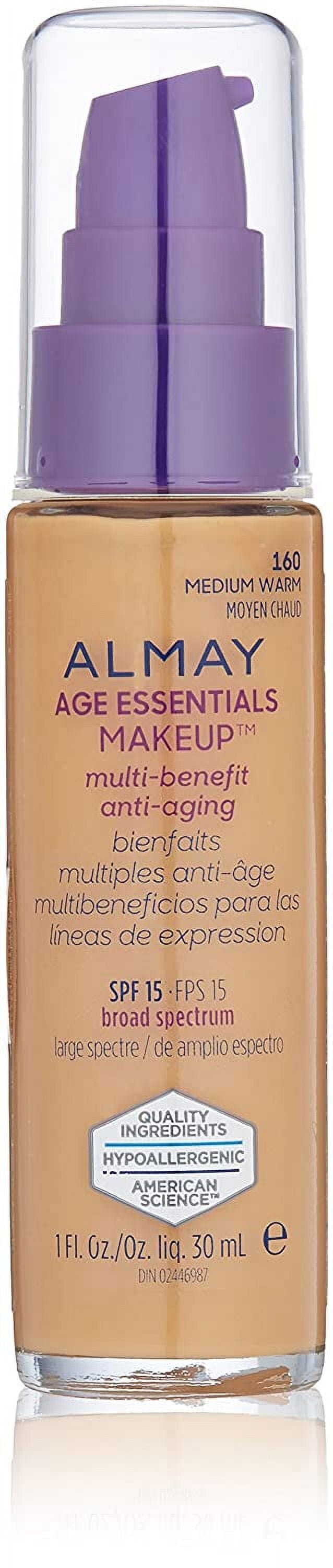Almay Age Essentials Makeup Foundation #160 Med Warm - Walmart.com
