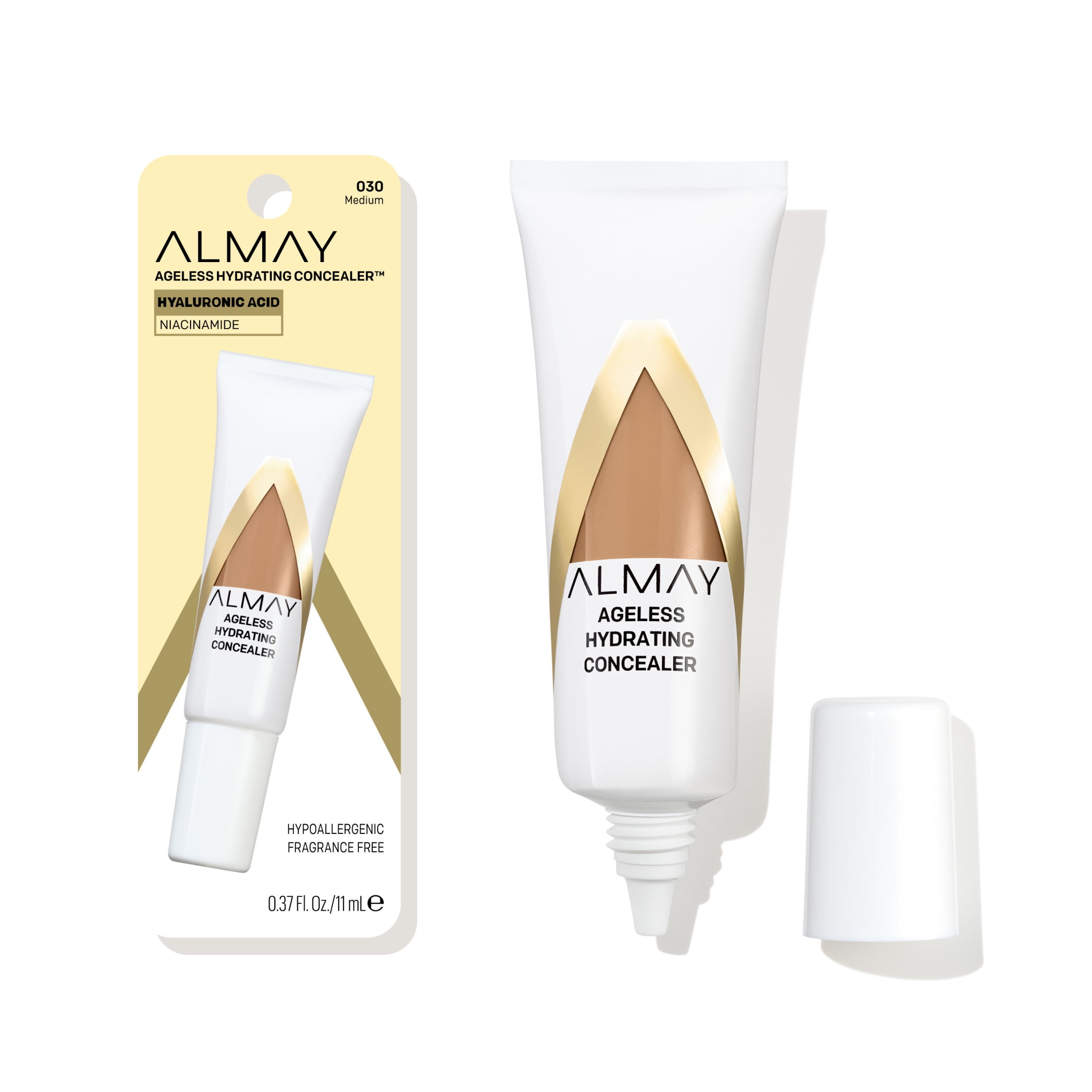 Almay Ageless Hydrating Liquid Concealer, Natural Finish, 030 Medium, 0 ...