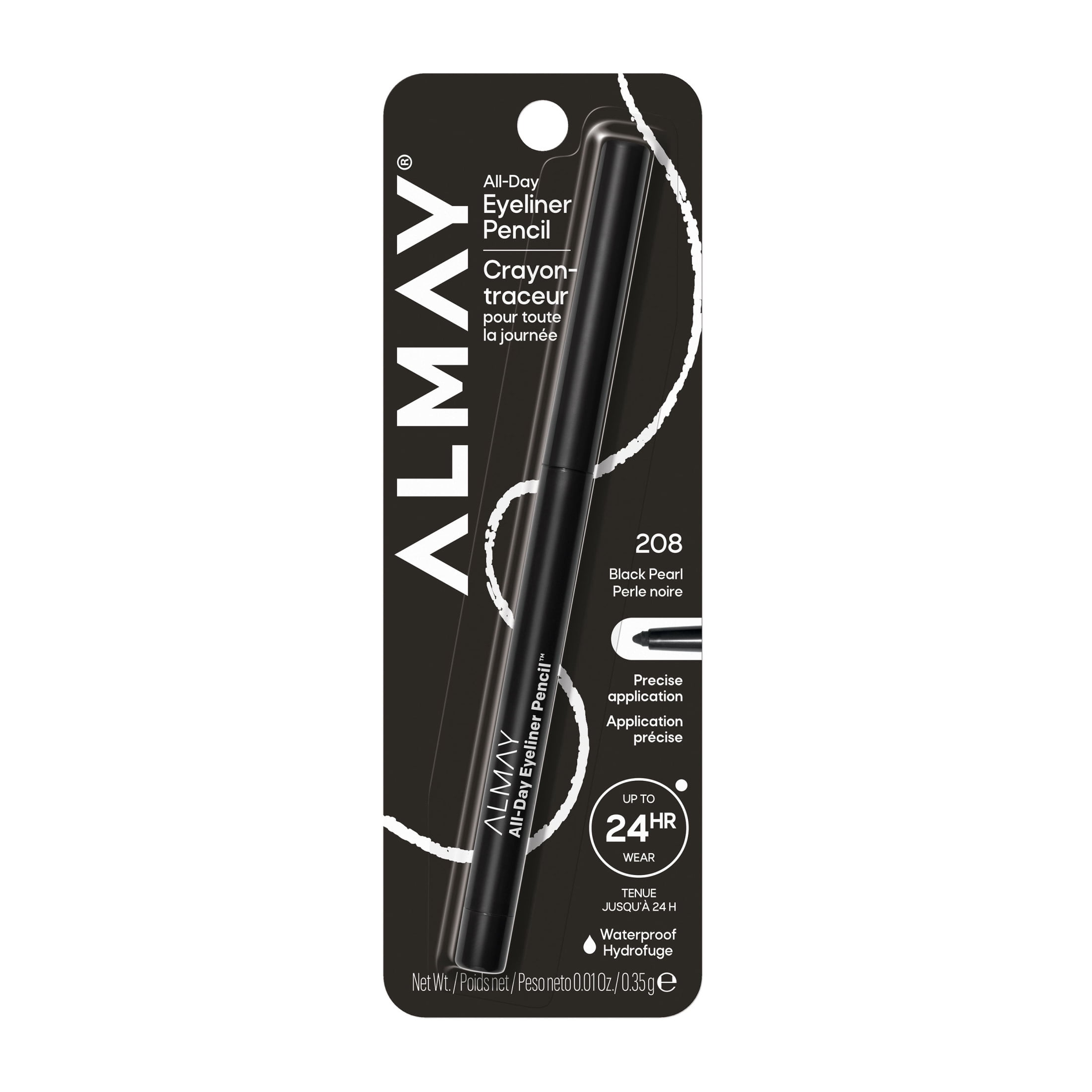 Almay Hypoallergenic Water-Resistant Eyeliner Pencil, 208 Black Pearl ...