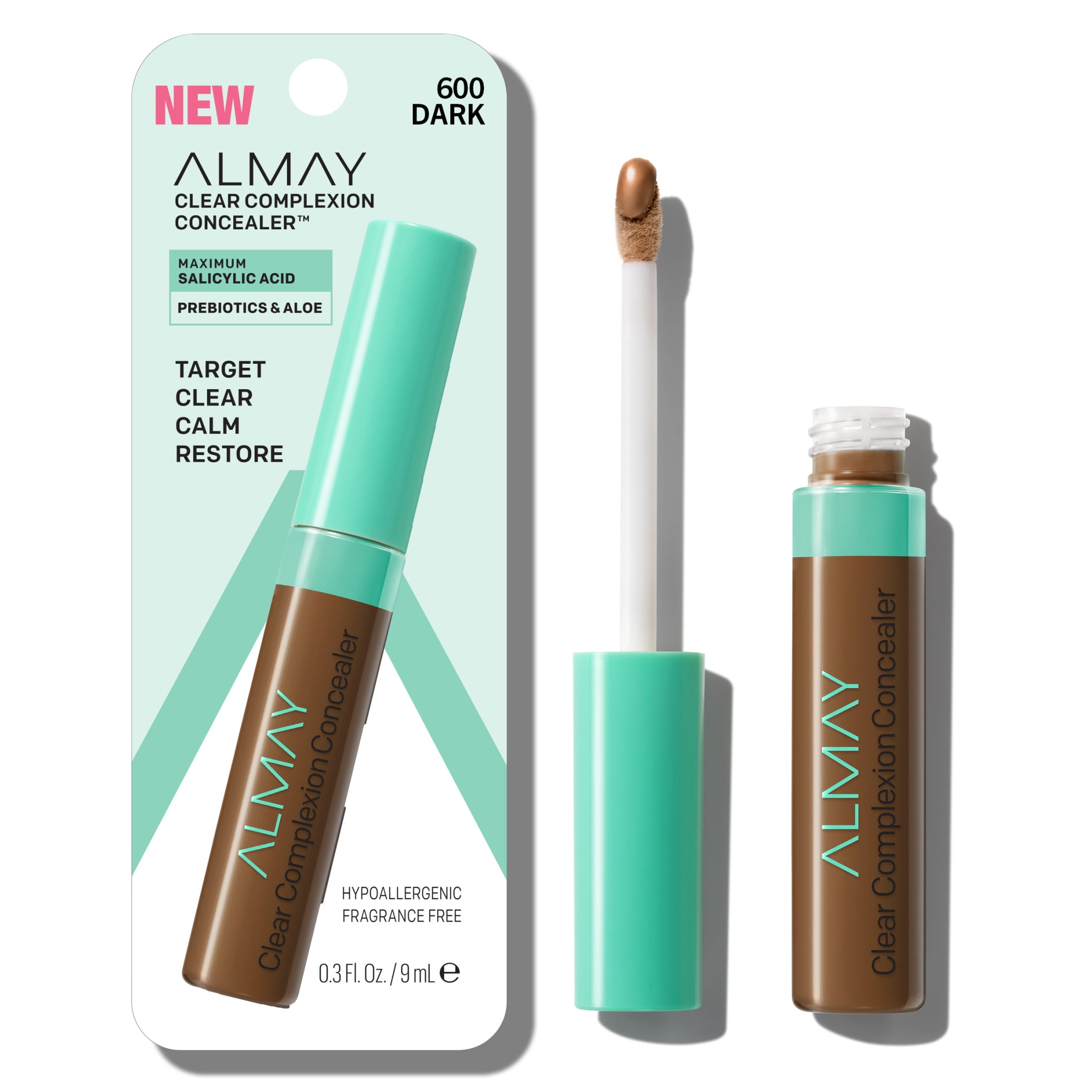 Almay Clear Complexion Concealer Makeup, Hypoallergenic, 600 Dark, 0.3 ...