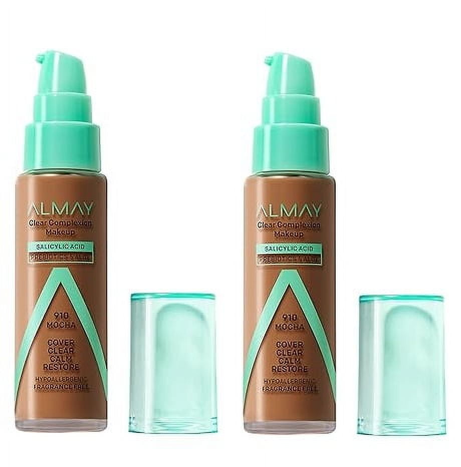 Almay Clear Complexion Foundation Makeup, Hypoallergenic, 910 Mocha, 1 ...