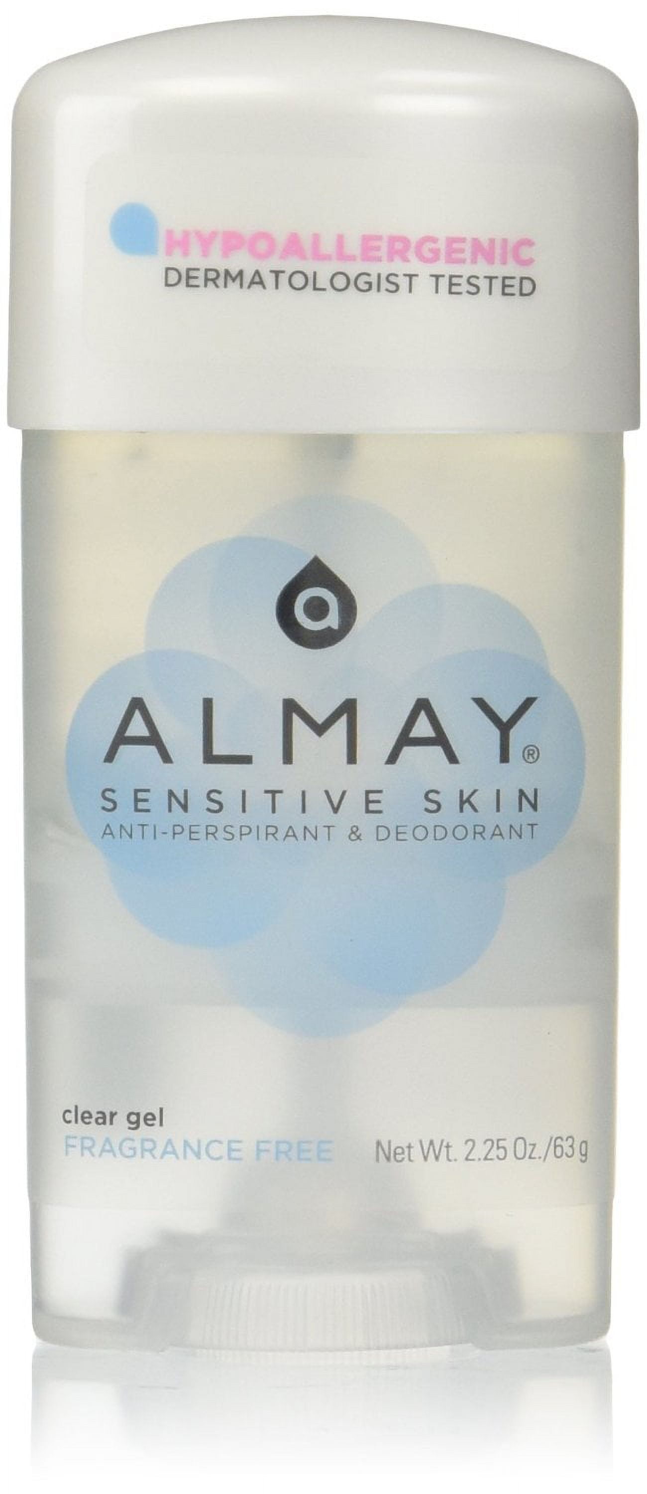Almay, Antiperspirant Deodorant, Fragrance Free 2.25 oz, Pack of 2 ...
