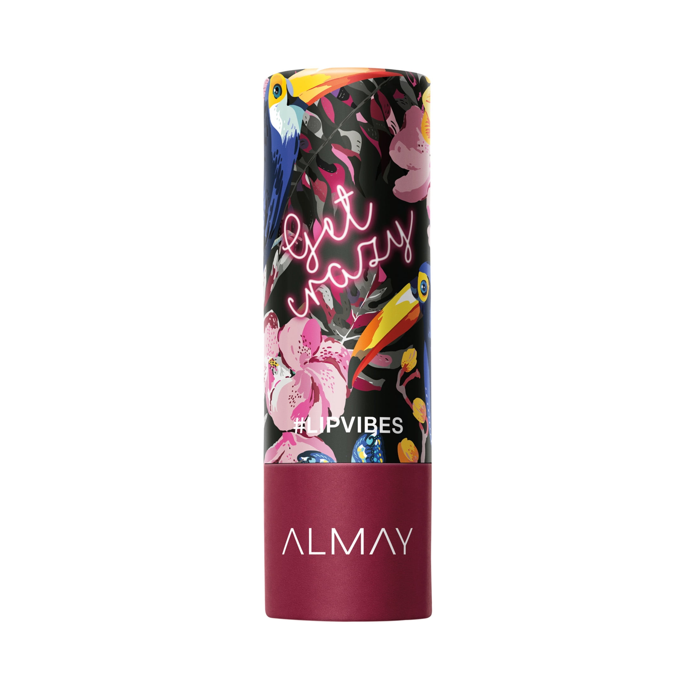 Almay Lip Vibes Hypoallergenic Cream Lipstick, Get Crazy - Vivid Color ...