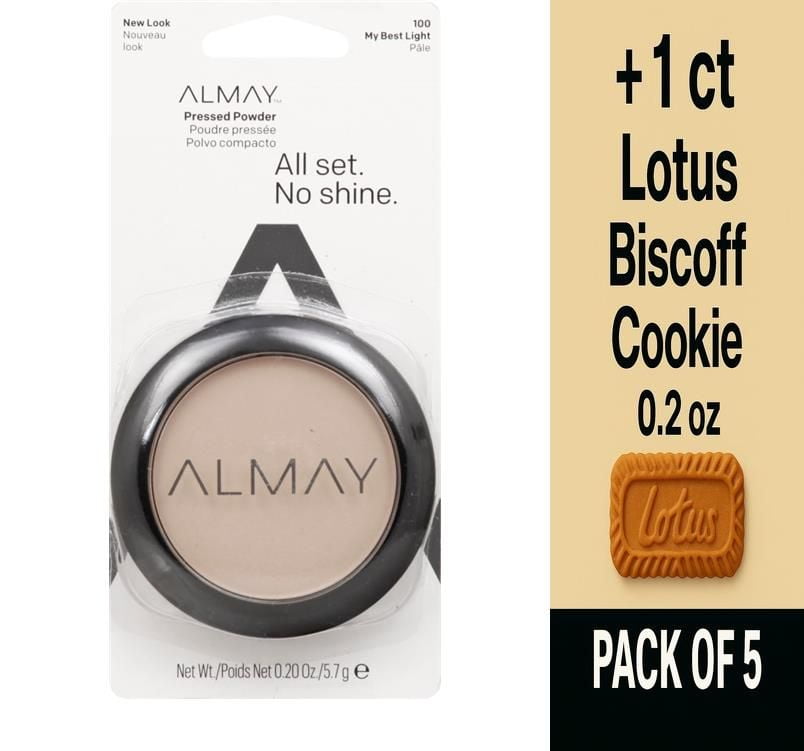 Almay Pressed Powder 100 My Best Light .2 oz - Pack of 5 & Lotus ...