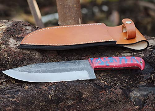 Almazan® Custom Handmade Carbon Steel Chef Knife, Outdoor Knife, Chef ...