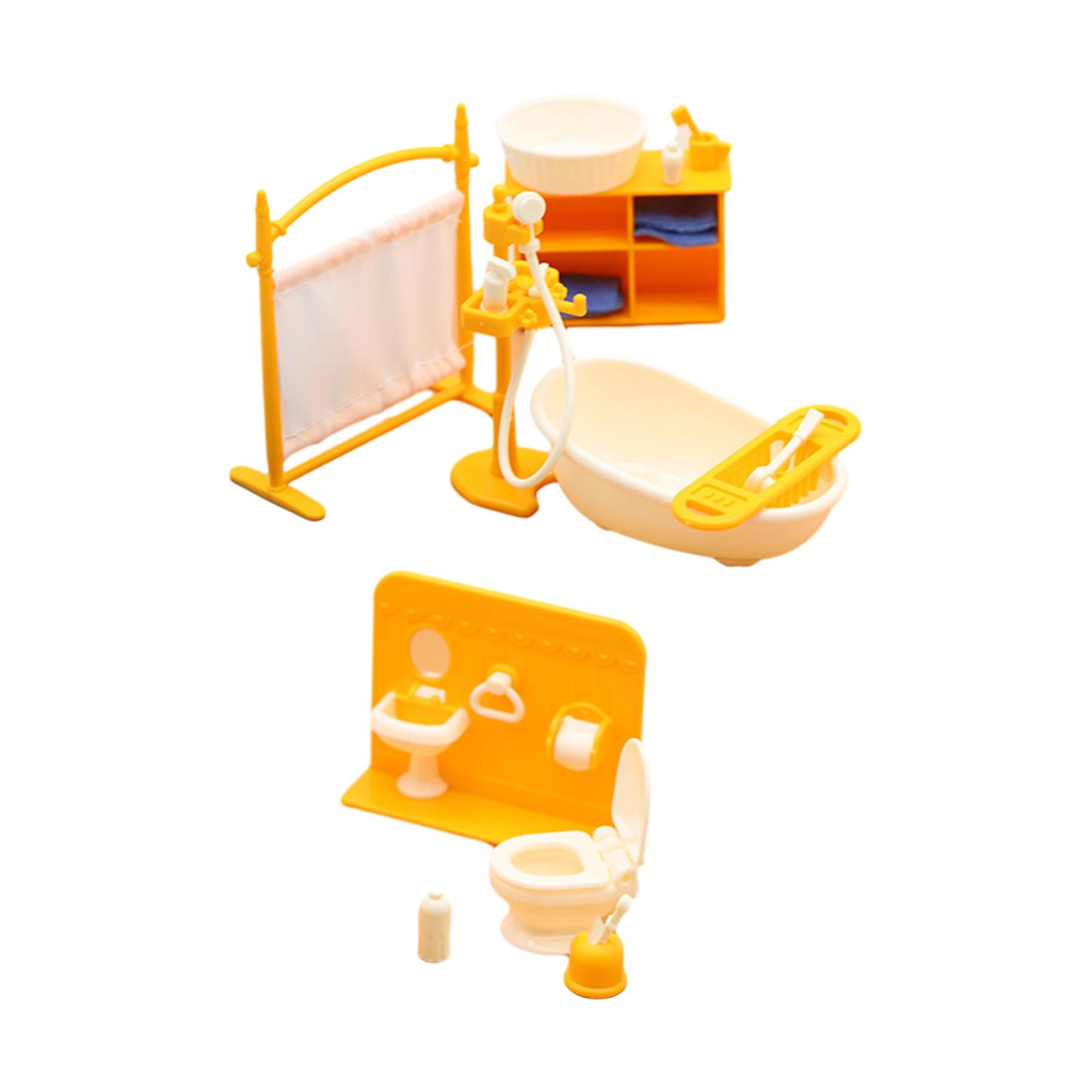 Almencla 1/12 Dollhouse Bathroom Kits, Mini Bathroom Playset, Dollhouse ...