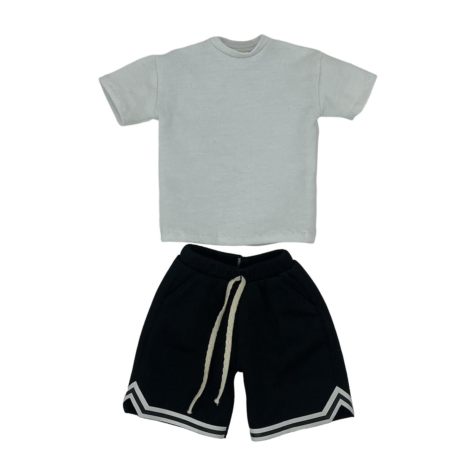 Almencla 1/6 Male Figure Clothes Costume Sports Shorts and T Shirt Set ...
