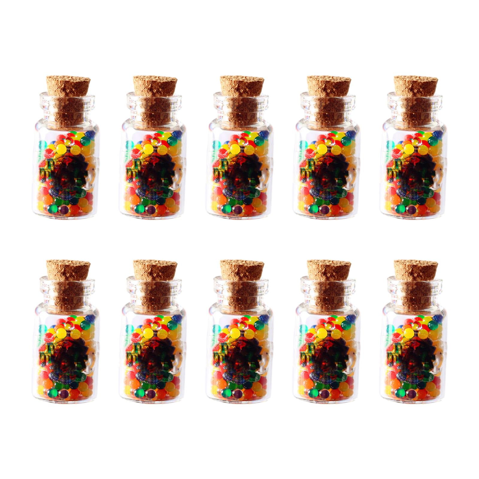 Almencla 10 Pieces 1:12 Dollhouse Miniature Glass Jars with Candy Food ...