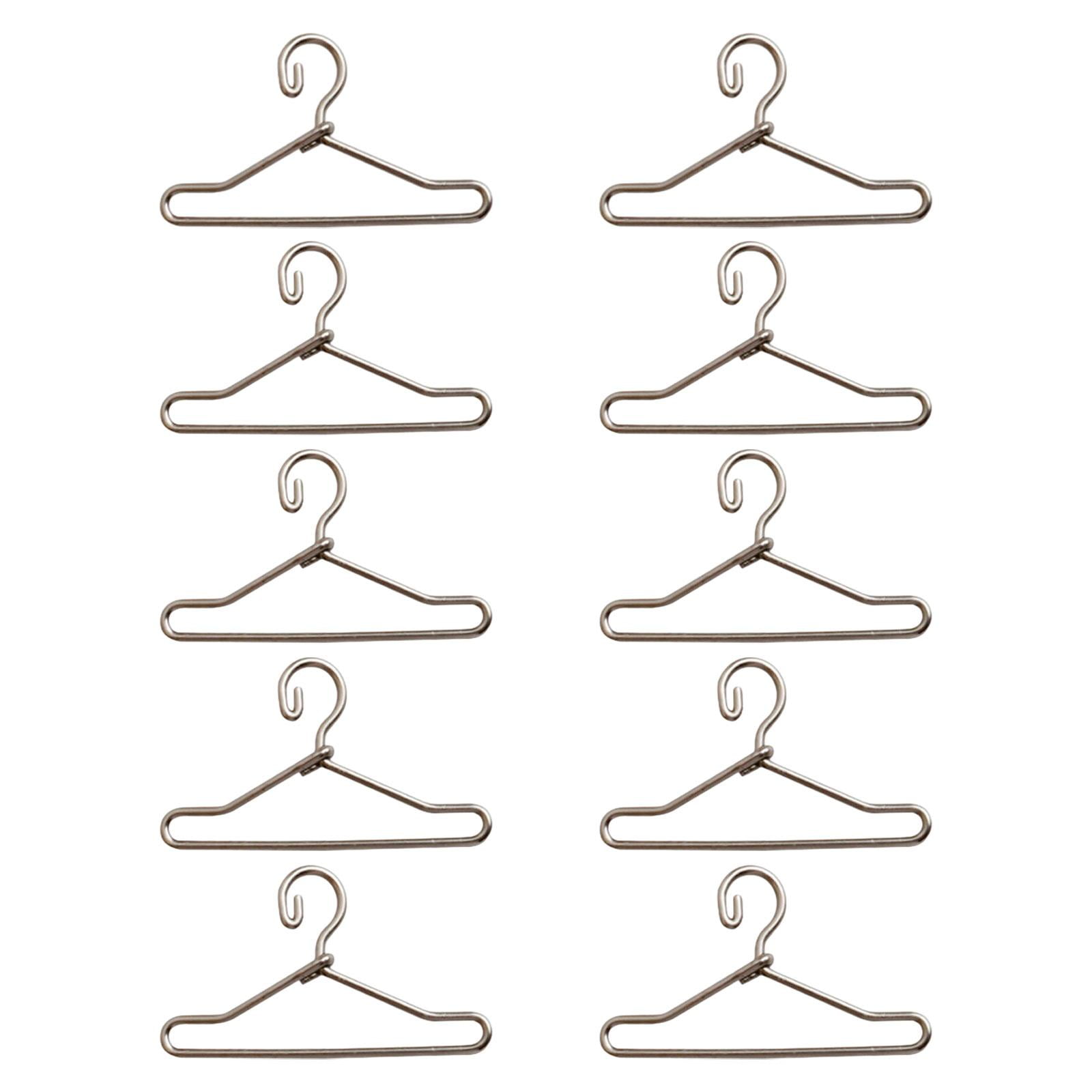 Almencla 10 Pieces Dollhouse Playset Mini Clothes Hangers Pretend Play ...