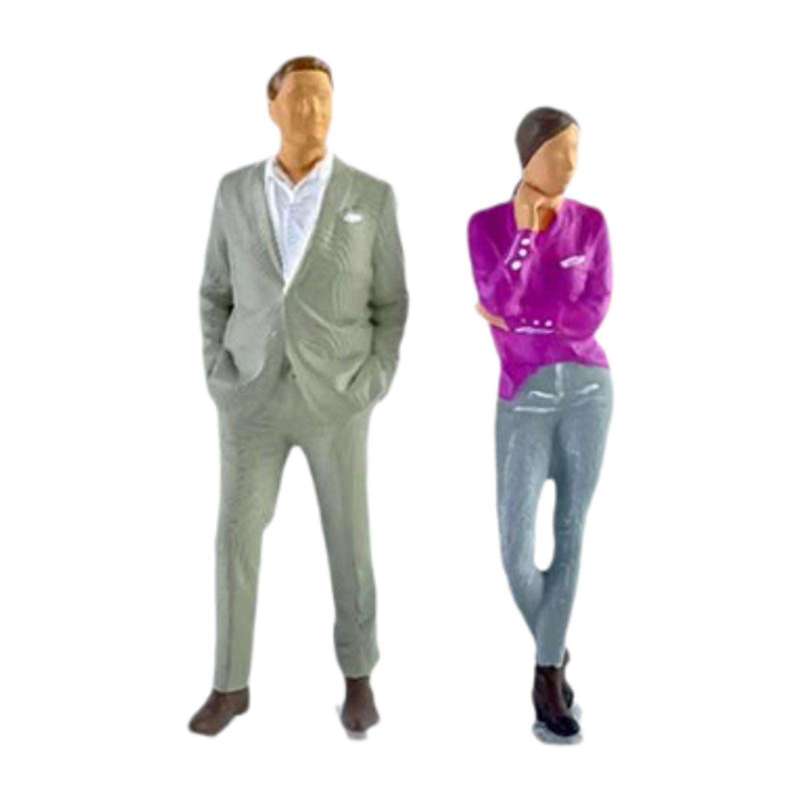 Almencla 2 Pieces 1/64 Women and Men Figures Diorama Figures Layout ...