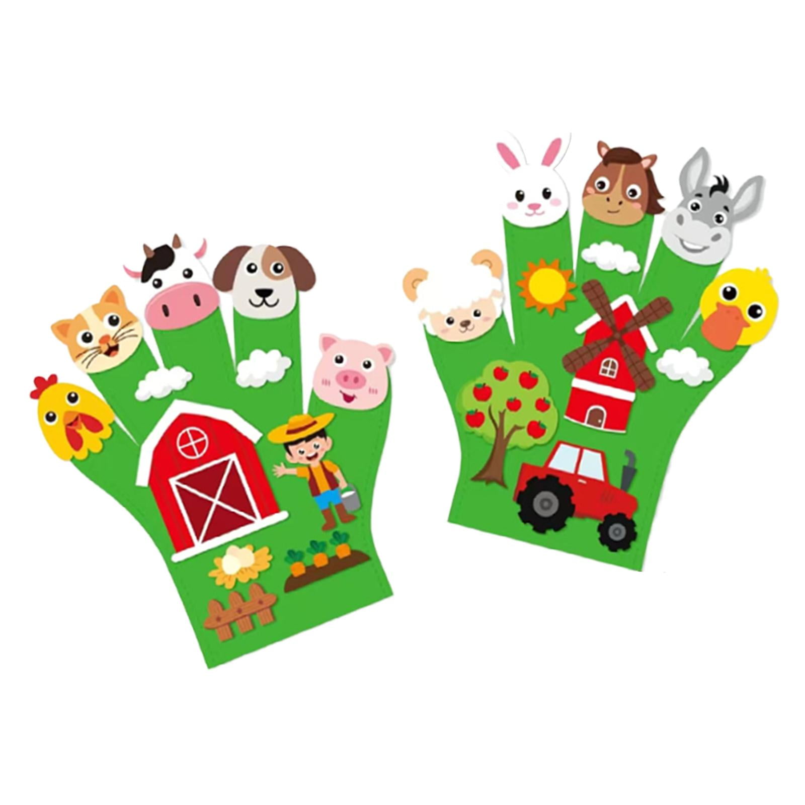 Almencla 2 Pieces Felt Story Finger Puppets Early Learning Making ...